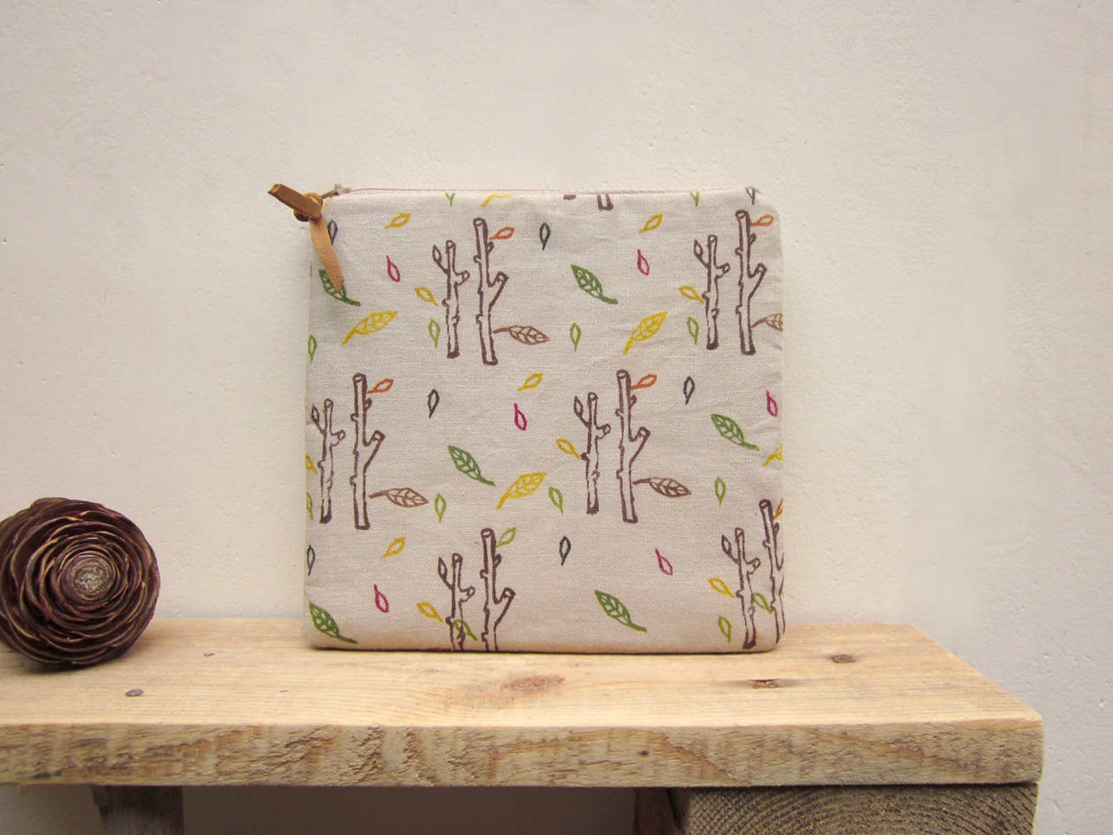 Hand Printed Pouch, Purse, Cosmetic Bag, Zipper Pouch, Gadget Case ...