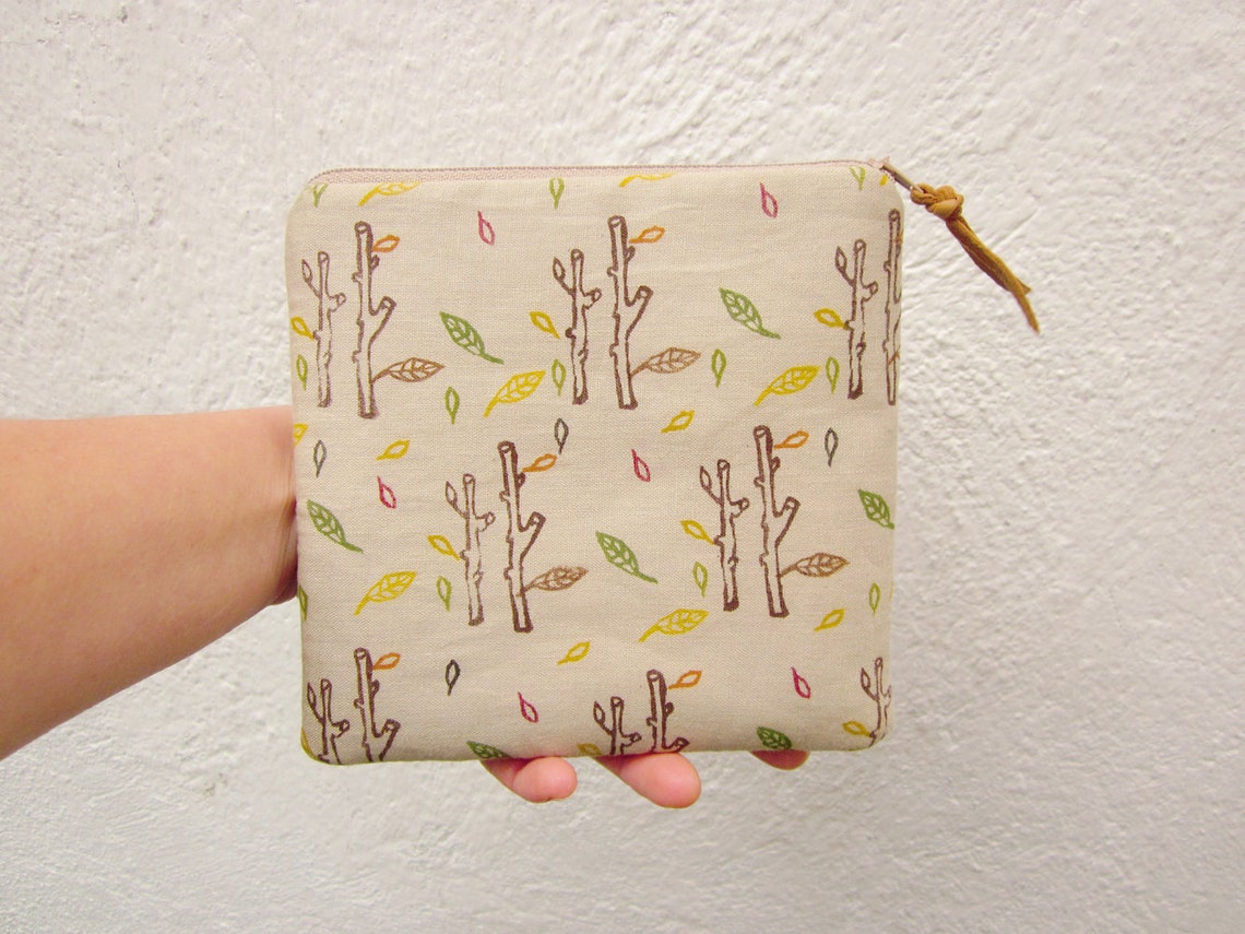 Hand Printed Pouch, Purse, Cosmetic Bag, Zipper Pouch, Gadget Case ...
