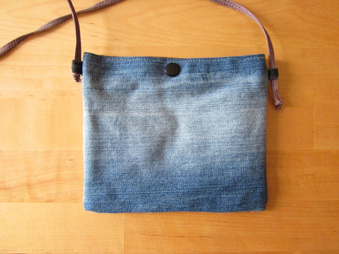 Small Linen Neck Bag, Face Mask Pouch, Neck Pouch, Hand Printed Bag ...