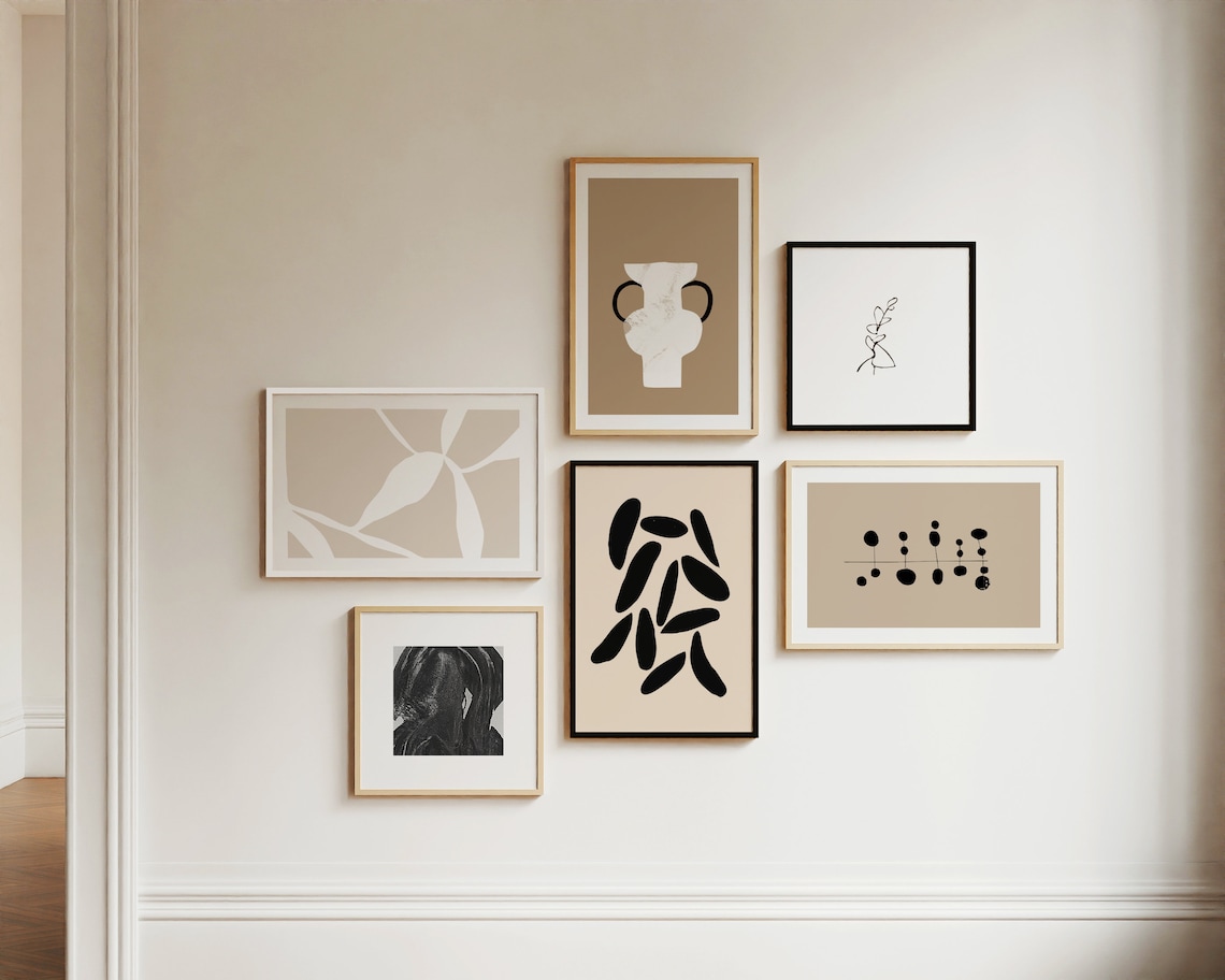 Gallery Wall Mockup | Frame Mockup | 6 Frame Gallery Wall Mockup | Thin ...