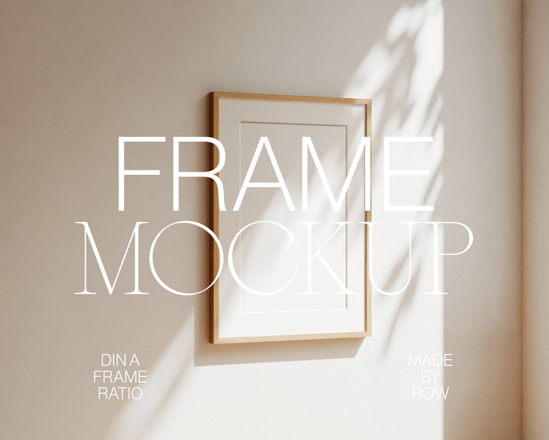 Frame Mat Mockup | DIN A4 A2 | Frame Mockup | Thin Wood Black White ...
