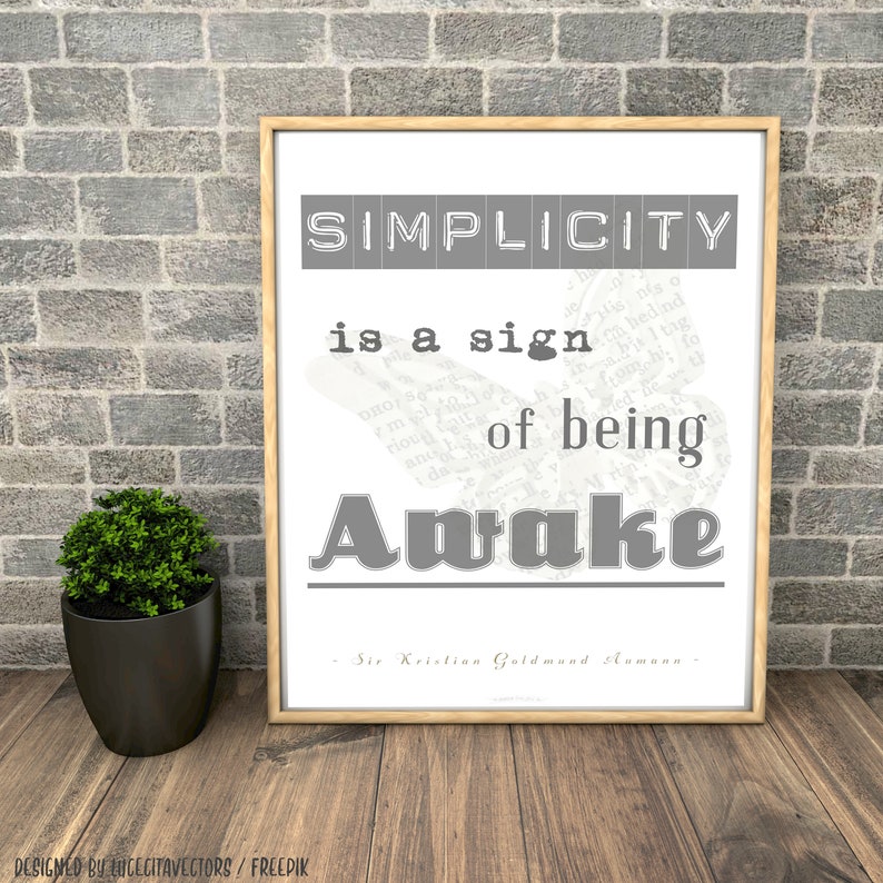 Printable Poster simplicity Is... 50x70 Cm - Etsy