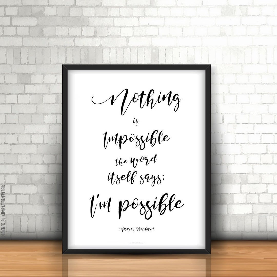 Printable Poster "nothing is Impossible" - 50x70 Cm - Quotes, Wall ...
