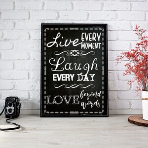 Printable Poster "live Laugh Love" - 50x70 Cm - Digital Poster, Quotes ...