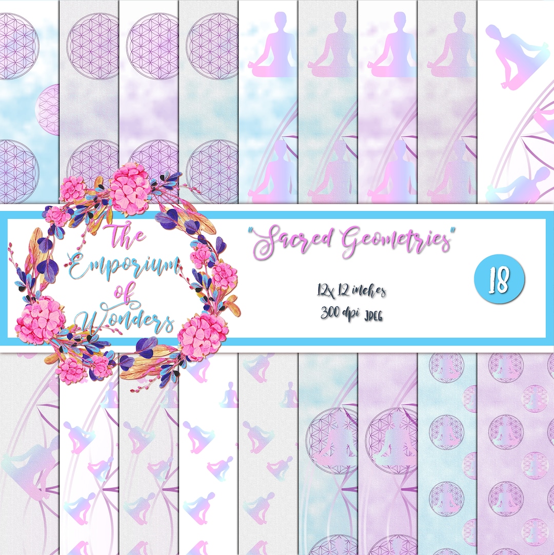SACRED GEOMETRY - Digital Paper, Craft, Scrapbook Paper, Scrapbooking ...