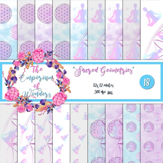 SACRED GEOMETRY Digital Paper Craft Scrapbook Paper | Etsy