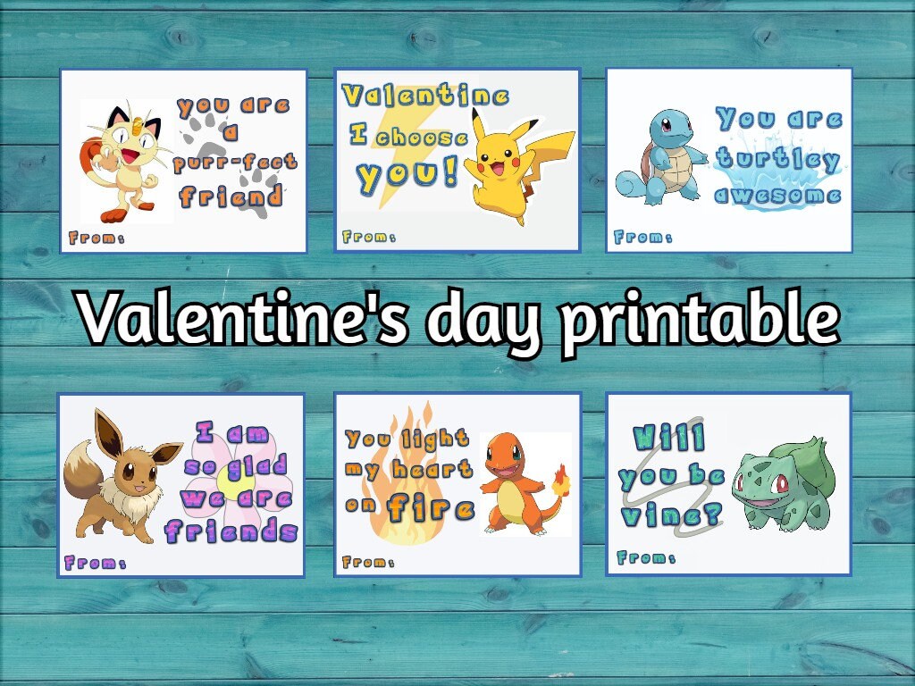 Pokemon Valentine's Day Cards - Etsy