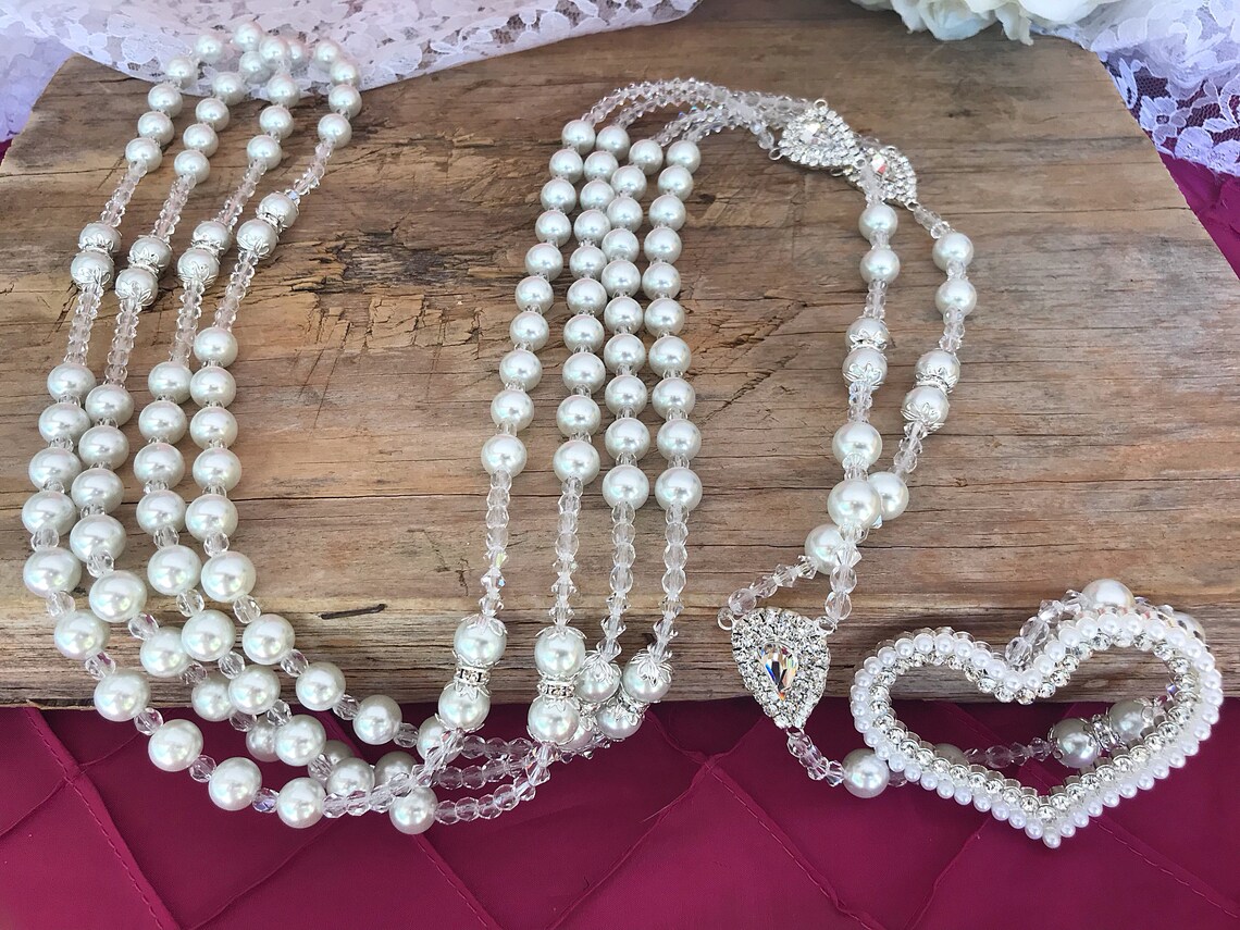 Swarovski Pearls Wedding Lasso White Color Crystal Pearls / Lazo Para ...