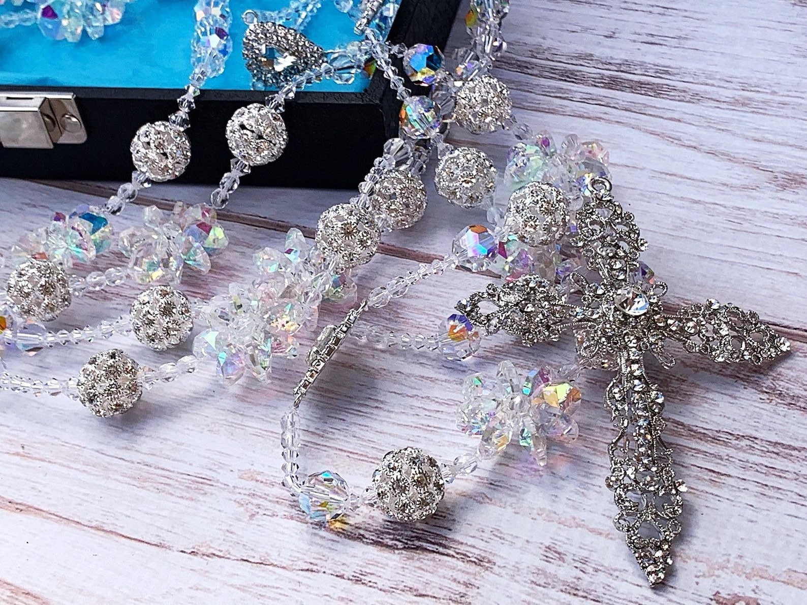 Swarovski Crystal Wedding Lasso With Rhinestones and AB Crystal Daysies ...