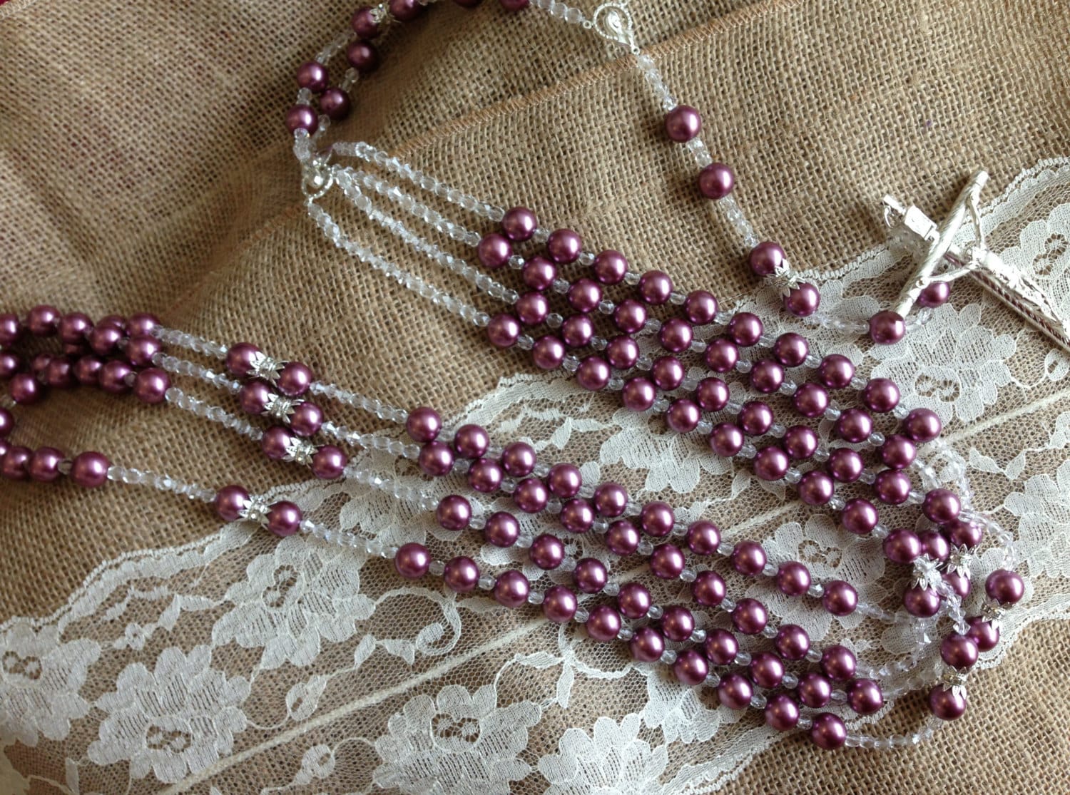Swarovski Pearls Wedding Lasso Dark Fuchsiapearls/ Lazo Laso - Etsy