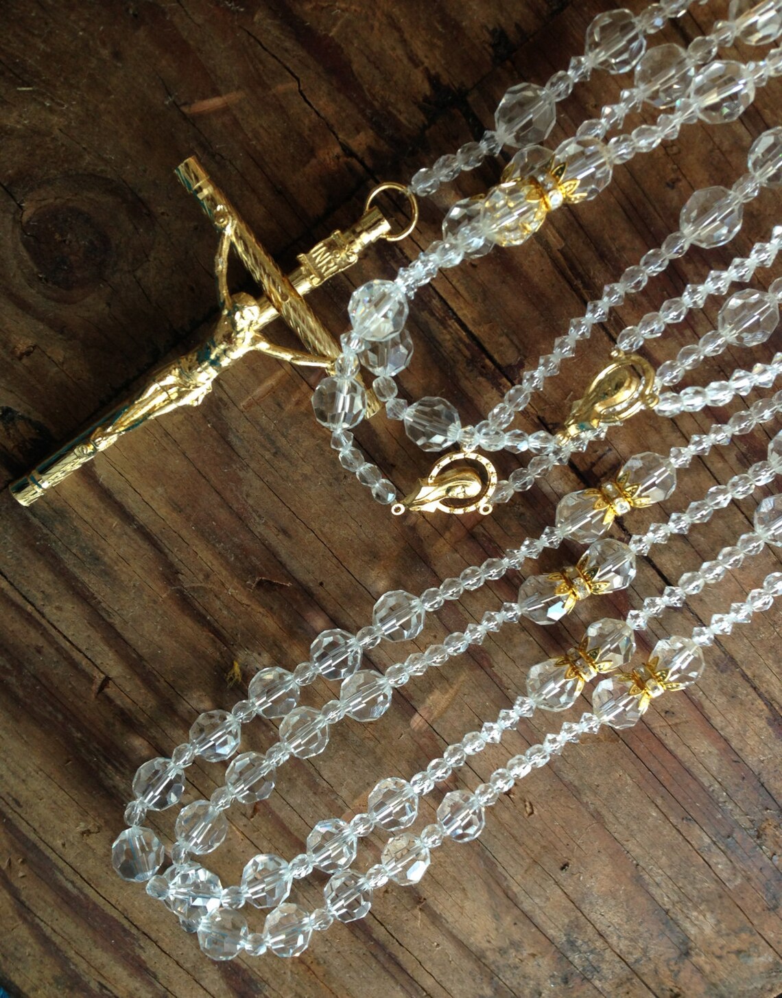 Crystal Wedding Lasso, 12 Mm Round Cut Crystal/ Gold Plated/ Laso De ...