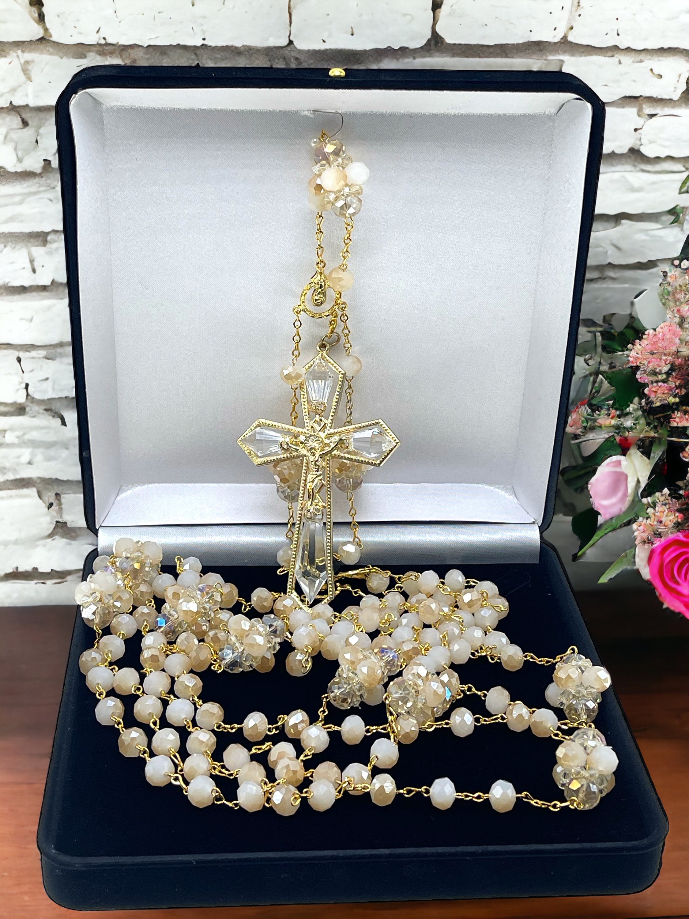FAST SHIPPING Ivory Gold Cut Crystal Wedding Lasso Gold Tone Finish ...