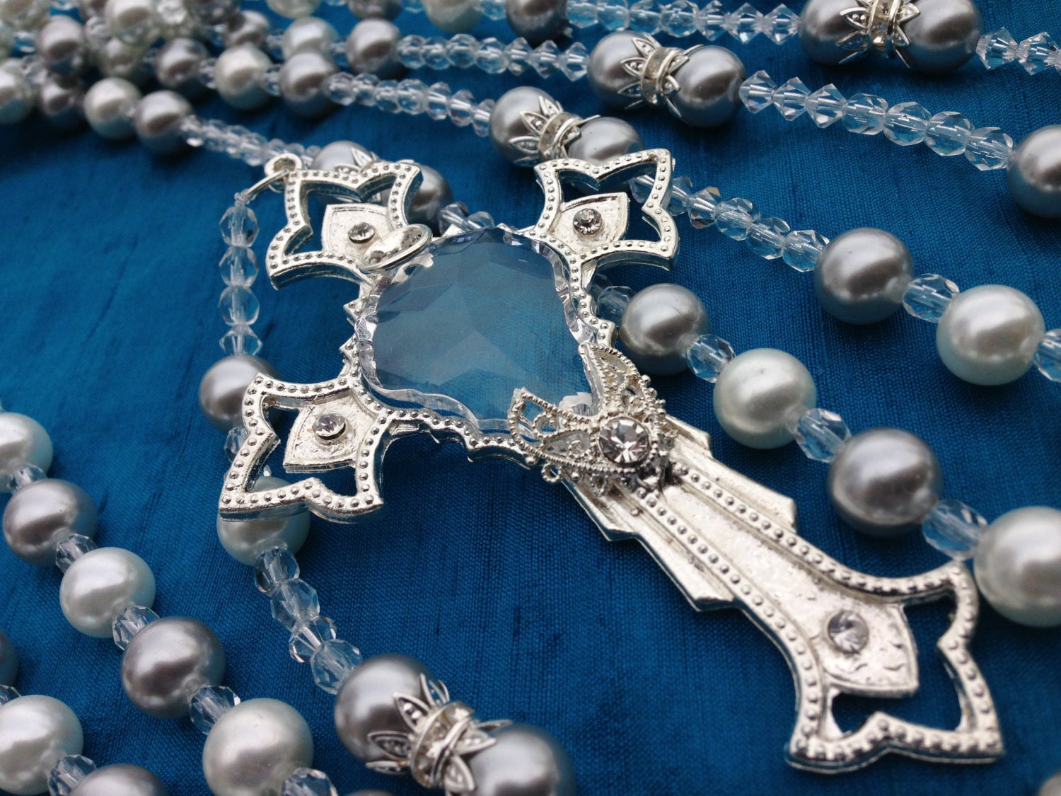 Silver and White Crystal Pearls Wedding Lasso/ Wedding Rope/ - Etsy