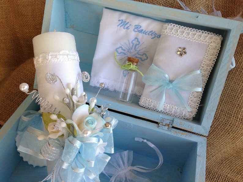 Baptism Set / Set De Bautizo Color Baby Blue En Repujado - Etsy