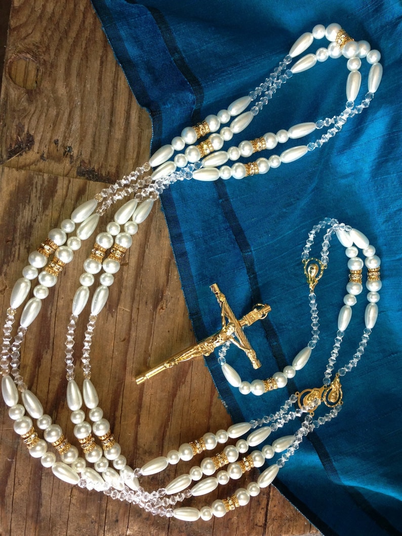 Crystal Pearls Wedding Lasso Gold Plated/lasso De Bodas En - Etsy