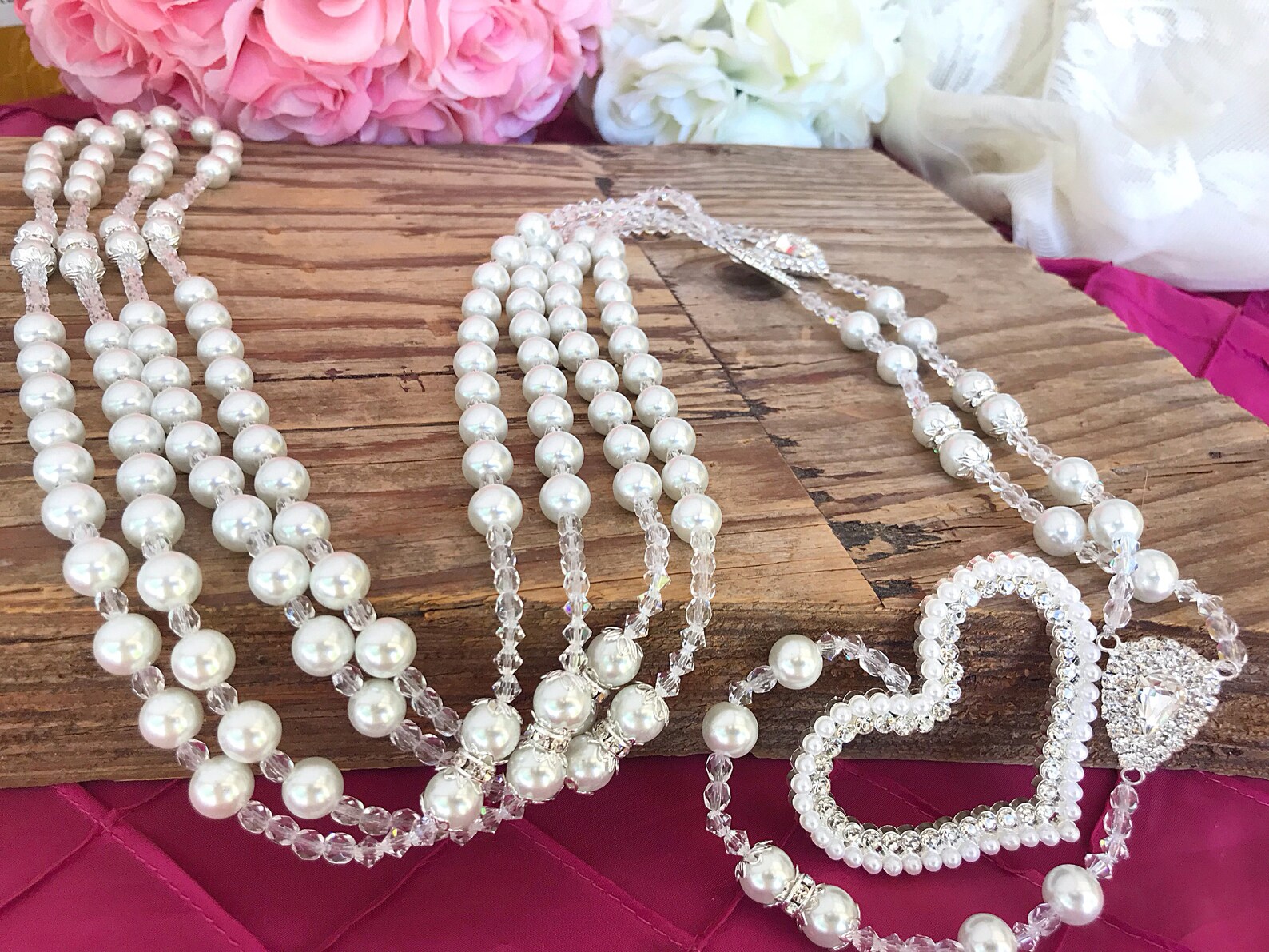 Swarovski Pearls Wedding Lasso White Color Crystal Pearls / | Etsy