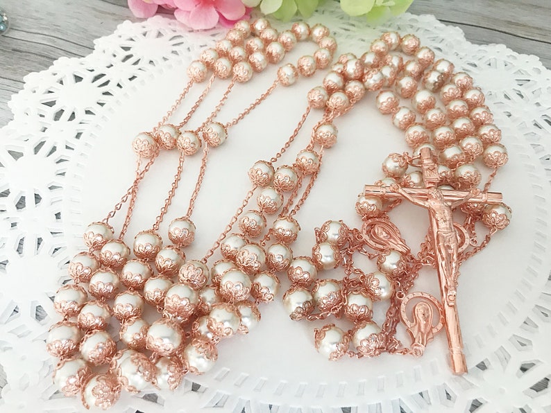 Swarovski Crystal Pearls Wedding Lasso Rose Gold Tone /lasso - Etsy