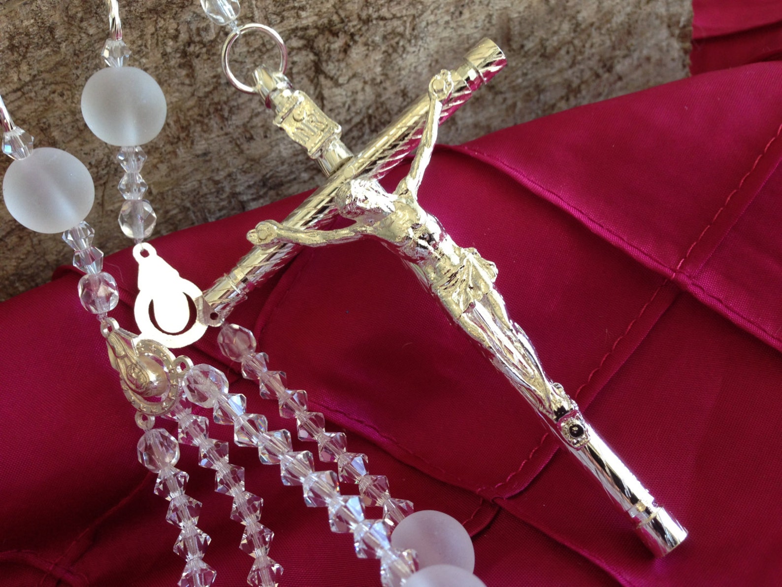 Crystal Wedding Lasso W/ Round 12 Mm Matte Finish and Roses | Etsy