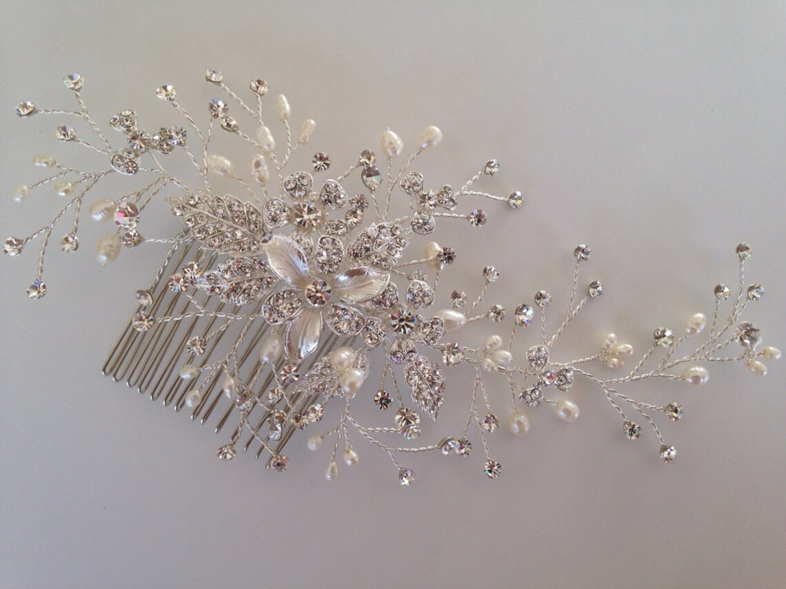 Bridal Hair Comb With Fresh Water Pearls Wedding Hair - Etsy