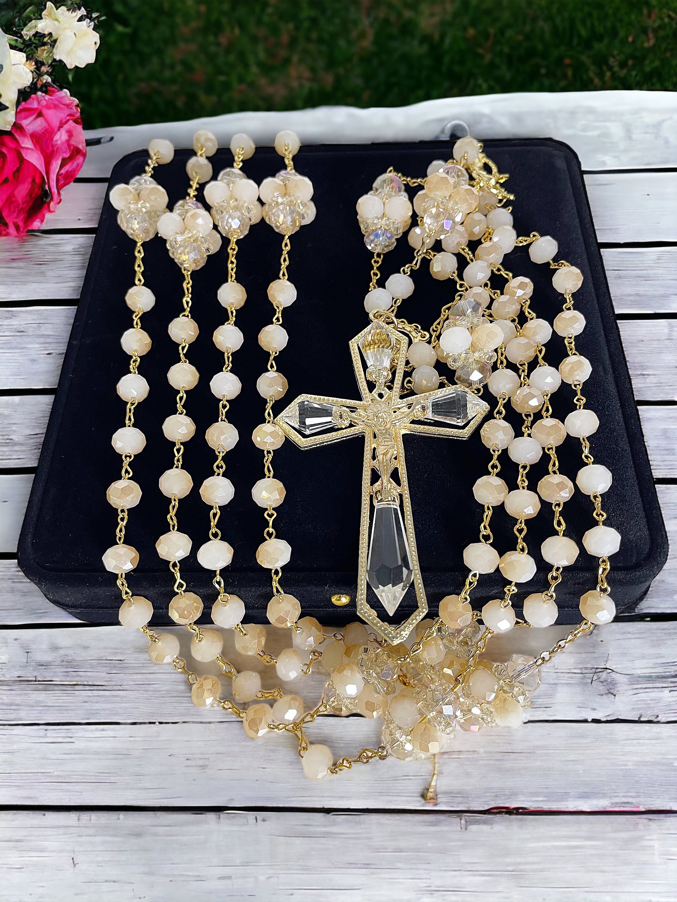 FAST SHIPPING Ivory Gold Cut Crystal Wedding Lasso Gold Tone Finish ...