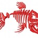 Fish skeleton / Fisherman two sizes embroidery design | Etsy