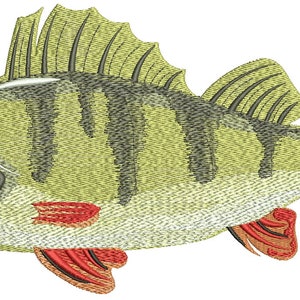 Bass Fish Perch Machine Embroidery Design Instant Download - Etsy