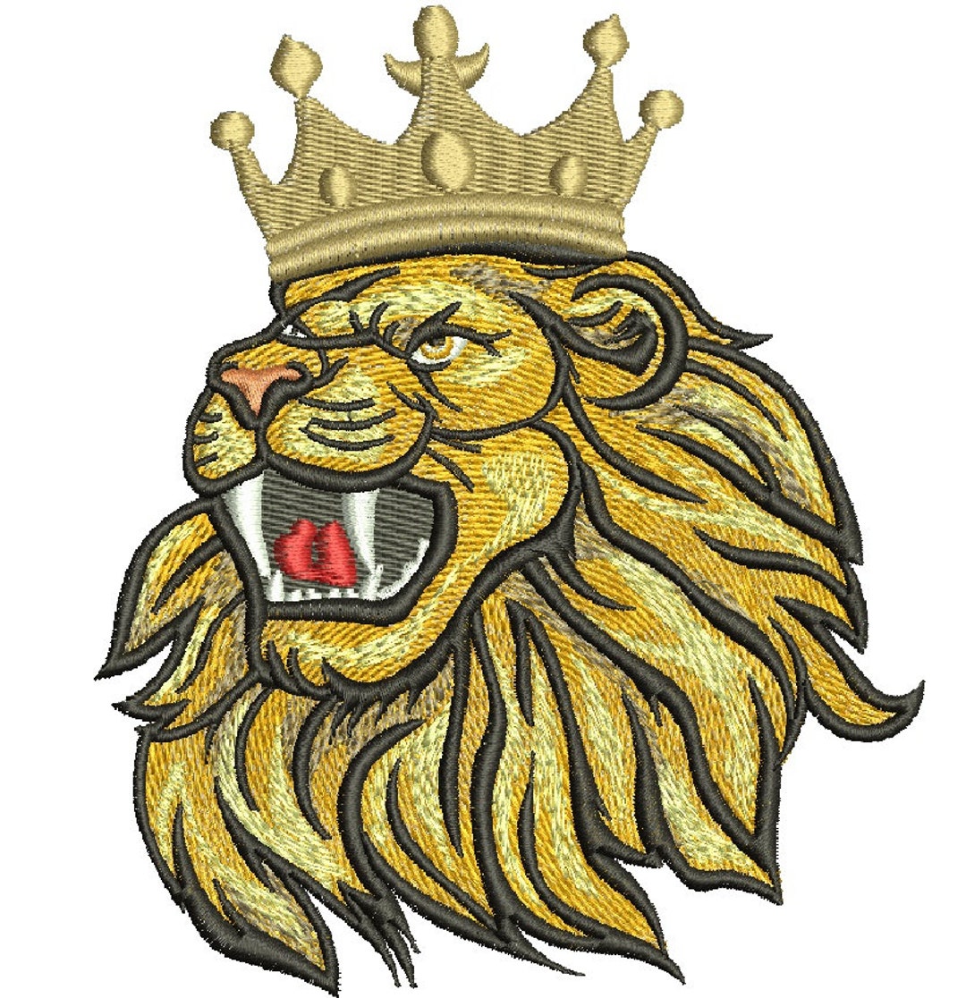 Lion Head Machine Embroidery Design - Tested - Etsy