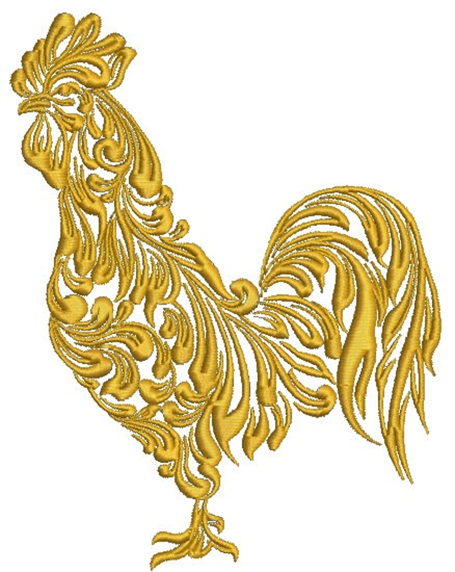 Golden Rooster Machine Embroidery Design Instant Download - Etsy
