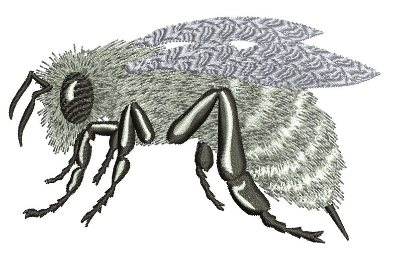 Realistic Big Bee in 2 Big Sizes Machine Embroidery Design - Etsy