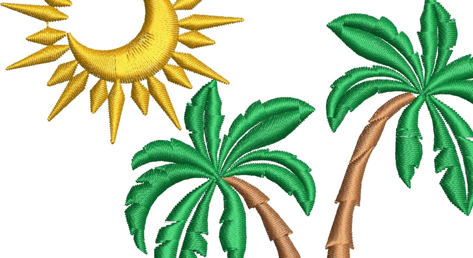 Tropical Island Embroidery Design Instantly Download | Etsy