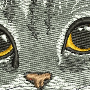 Big Gray Cat Design Machine Embroidery Designs - Tested 4 Sizes - Etsy