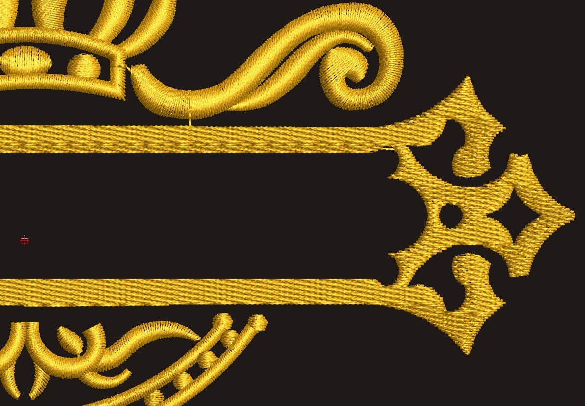 Vintage Name Frame With Crown and Patterne Machine Embroidery | Etsy