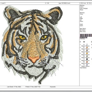 Tiger Machine Embroidery Design - Tested - Etsy