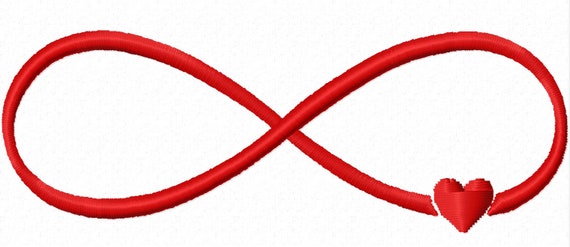 Infinity and Heart Machine Embroidery Design Three Sizes | Etsy