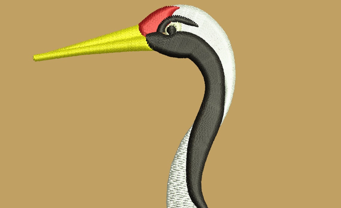 Crane Embroidery Design - Etsy