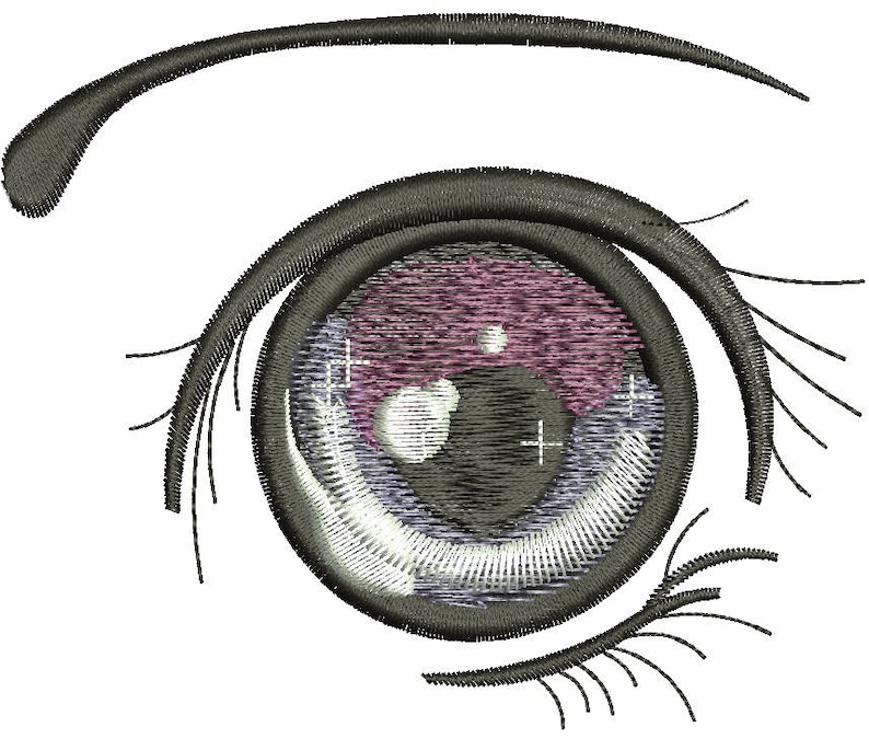 Anime Eye Girl Machine Embroidery Design / 5 Sizes - Etsy
