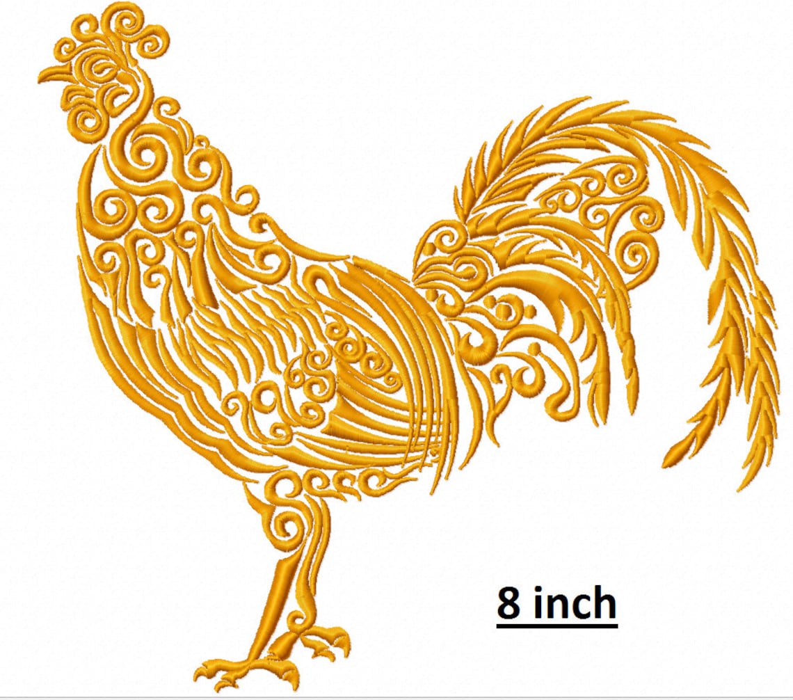 Rooster Machine Embroidery Design - Etsy