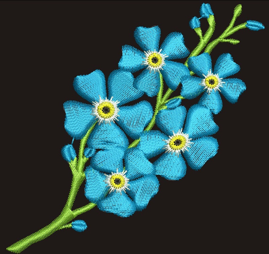 Forget-me-not Bunch Machine Embroidery Design Design - Etsy
