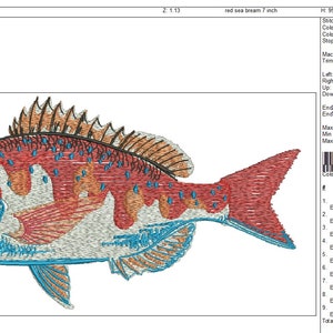 Red Sea Bream Fish Machine Embroidery Design - Instant Download Digital ...