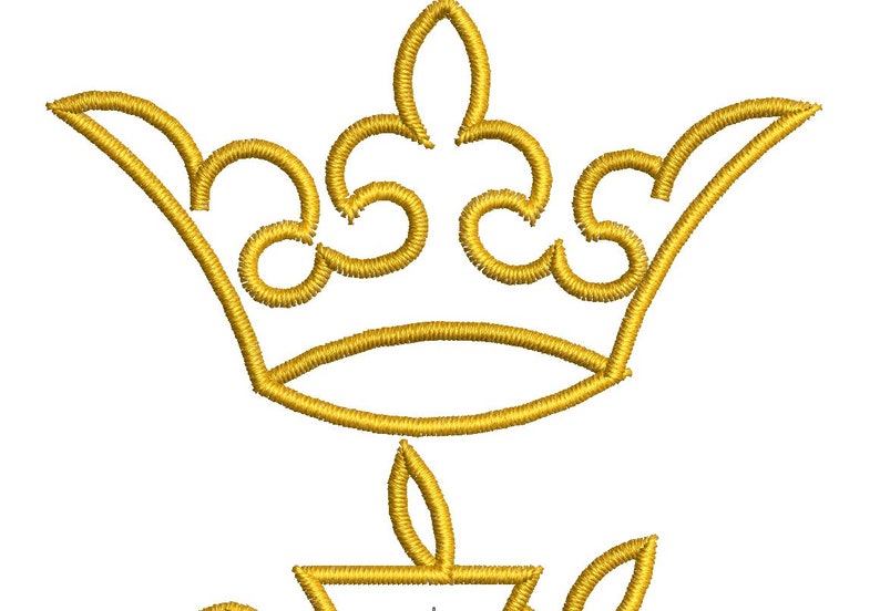 Cross With Plant Ornament and Crown Machine Embroidery Design - Etsy