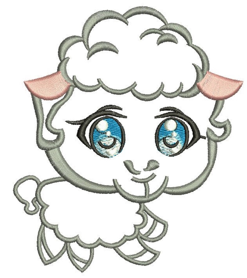 Charming Lamb Applique Machine Embroidery Design | Etsy