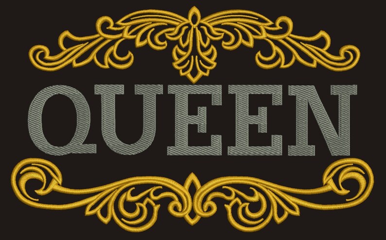 QUEEN Machine Embroidery Design Instantly Download | Etsy