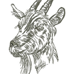 Goat Head Machine Embroidery Design Tested - Etsy