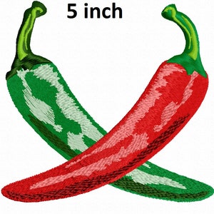 Two Hot Peppers Green and Red Machine Embroidery Designs - Etsy