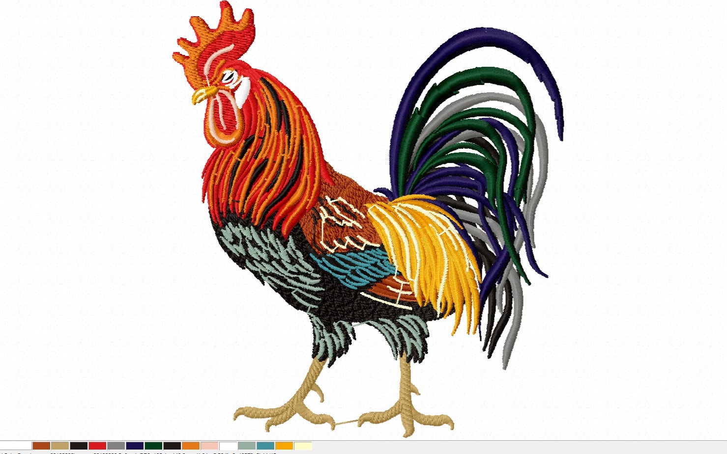 Rooster Machine Embroidery Design | Etsy