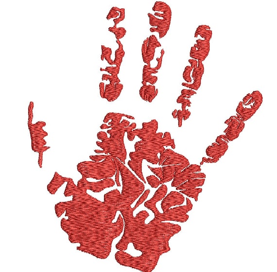 Handprint Machine Embroidery Design / Instant Download | Etsy