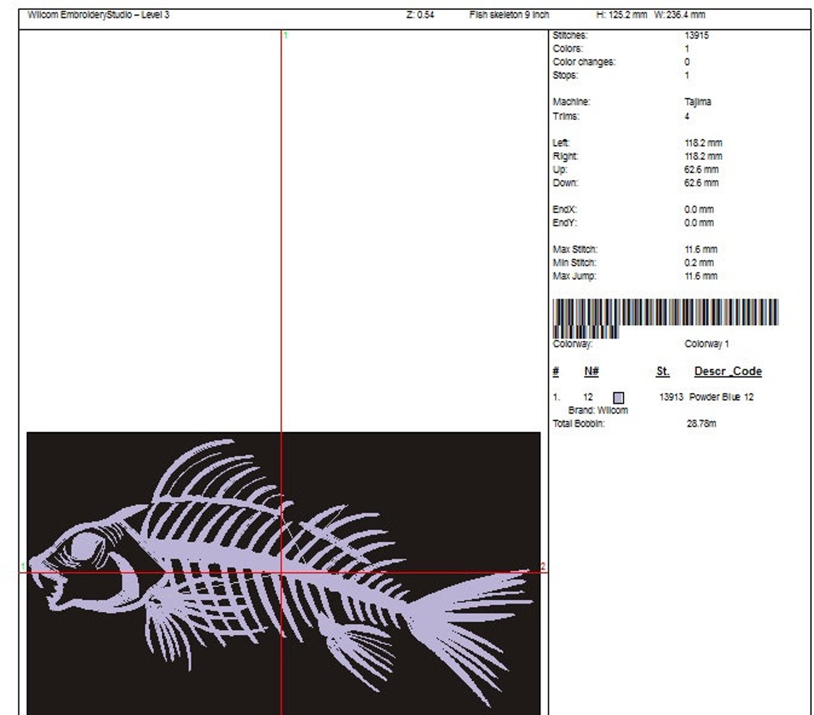 Fish Skeleton / Fisherman Two Sizes Embroidery Design | Etsy