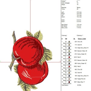 Apples Embroidery - Machine Embroidery Design - Etsy