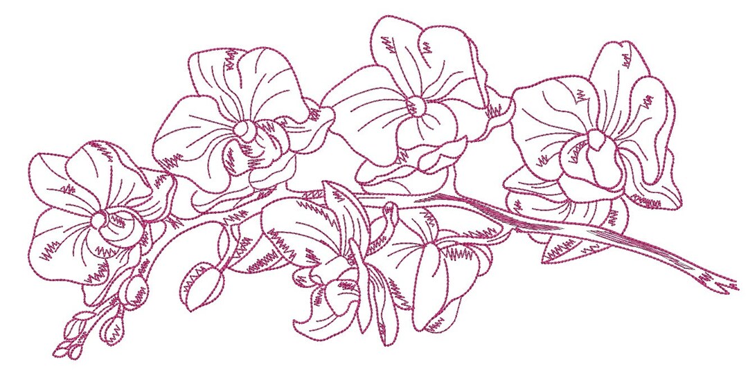 Orchid - Machine Embroidery Design - Tested - Etsy