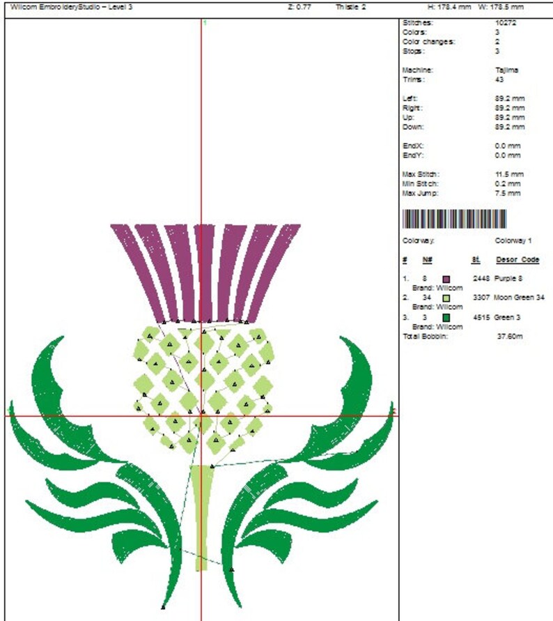 Thistle Embroidery Machine Embroidery Design - Etsy